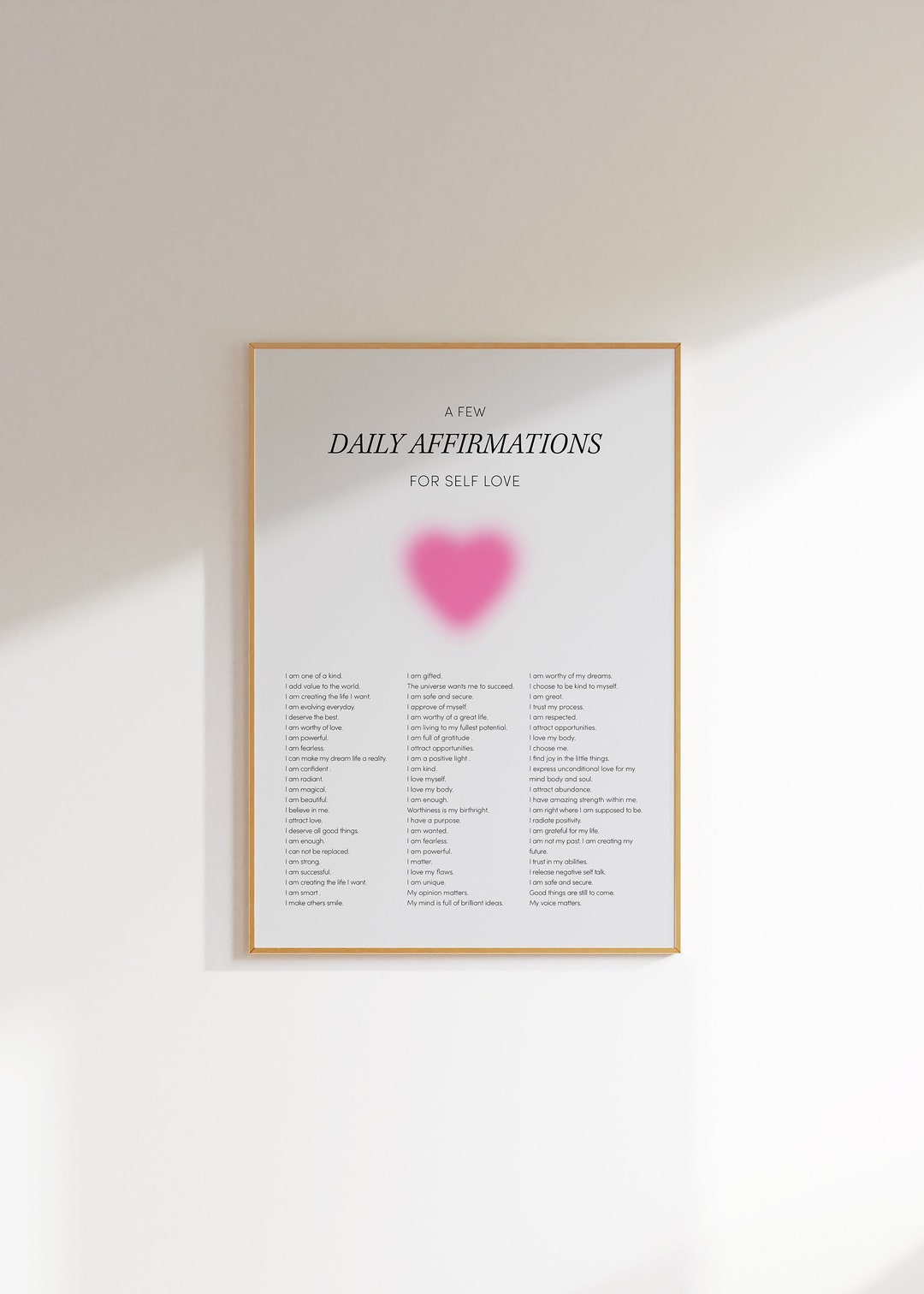 Daily Affirmations Wall Art, Affirmation Poster, Words of Affirmation ...