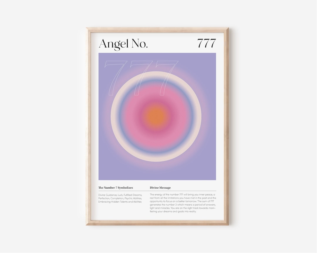 ANGEL NUMBER 777 Poster Printable Wall Art, Angel Numbers Poster ...