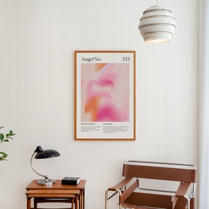ANGEL NUMBER 333 Poster, Gradient Aura Wall Art Print, Spiritual Wall ...