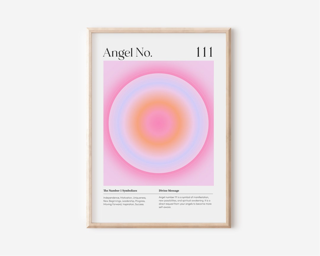 Angel Number Poster 111 Aura Wall Art Printable Wall Art, Angel Aura ...
