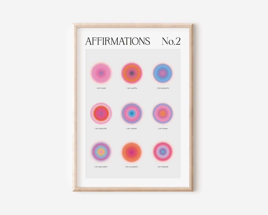 Affirmation Spiritual Wall Art Print, Positive Affirmations Poster ...