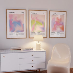 Angel Numbers Poster Print Set Aura Poster Print 3 Piece - Etsy