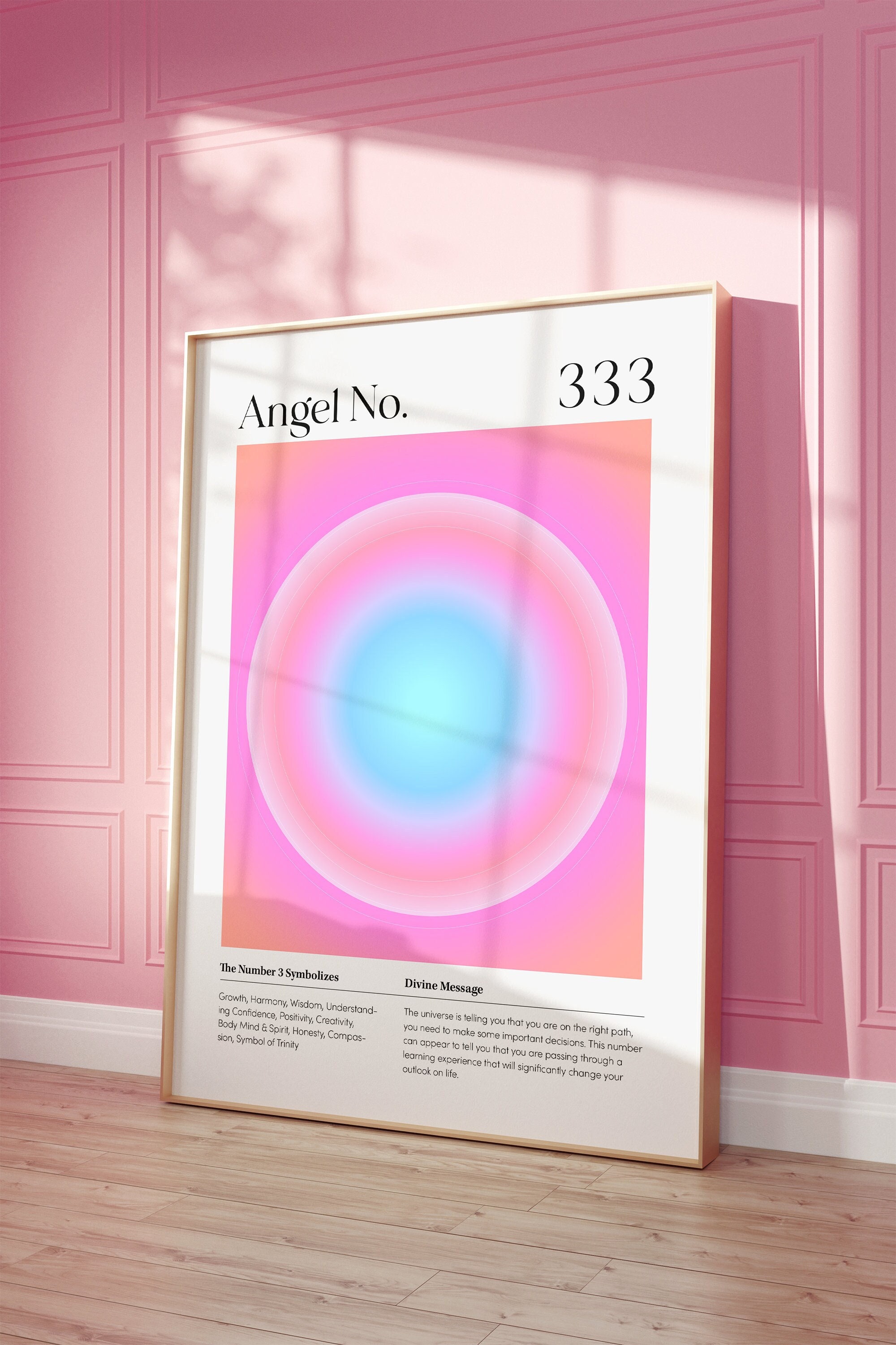 Angel Number Poster 333 Aura Wall Art Printable Wall Art, Angel Aura ...