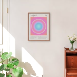Angel Number Poster 333 Aura Wall Art Printable Wall Art, Angel Aura ...