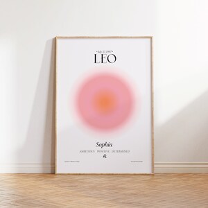 Leo Zodiac Gifts, Leo Wall Art Zodiac Print, Leo Birthday Gift for Leo ...