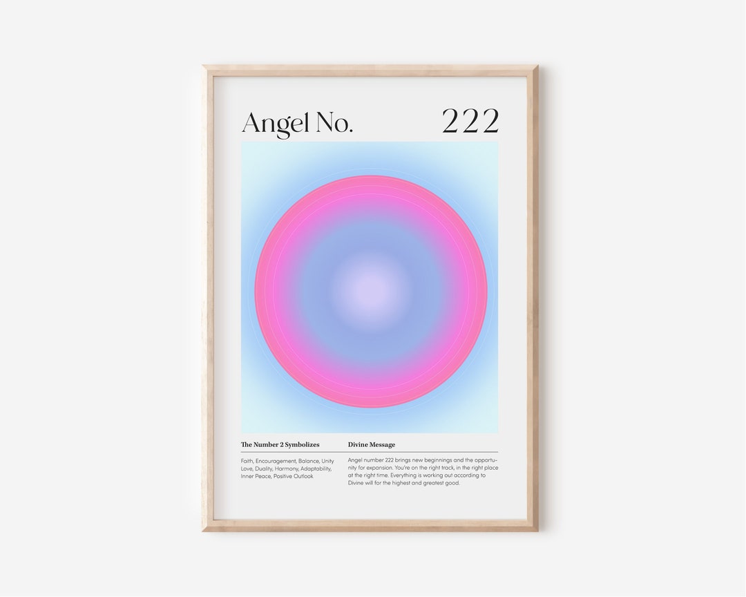 Angel Number Poster 222 Aura Wall Art Printable Wall Art, Angel Aura ...