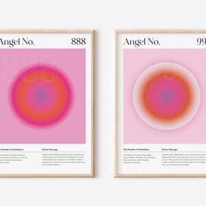 Angel Number Aura Poster Set, Angel Numbers, Aura Poster Print, Trendy ...