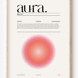 Aura Poster Set, Gradient Aura Print, Wall Prints Trendy, Digital ...