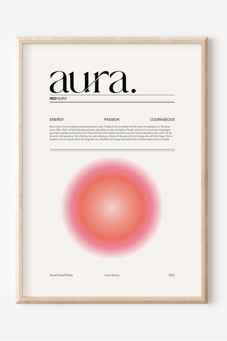 Aura Poster Set, Gradient Aura Print, Wall Prints Trendy, Digital ...