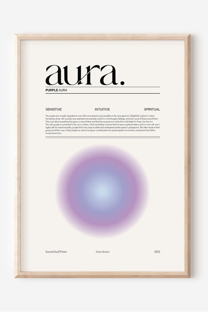 Aura Poster Set, Gradient Aura Print, Wall Prints Trendy, Digital ...