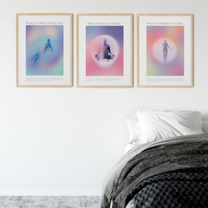 Gradient Spiritual Wall Art Set of 3, Spiritual Art Set, Spiritual ...