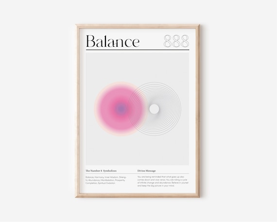 ANGEL NUMBER GRADIENT Balance Art Print Astrology 888 Print | Etsy