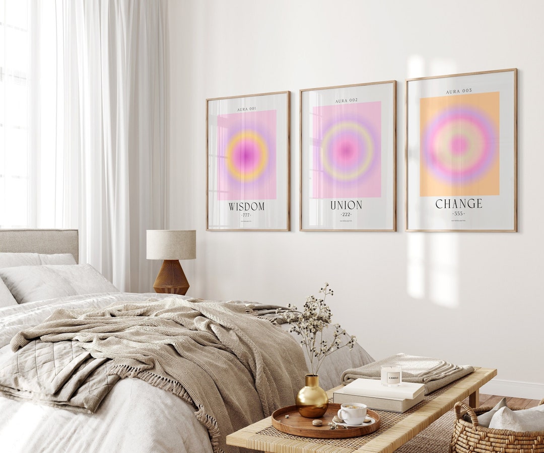 Aura Poster Set of 3, Aura Poster Prints, Y2k Aura Gradient Wall Prints ...