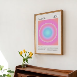 Angel Number Poster 333 Aura Wall Art Printable Wall Art, Angel Aura ...