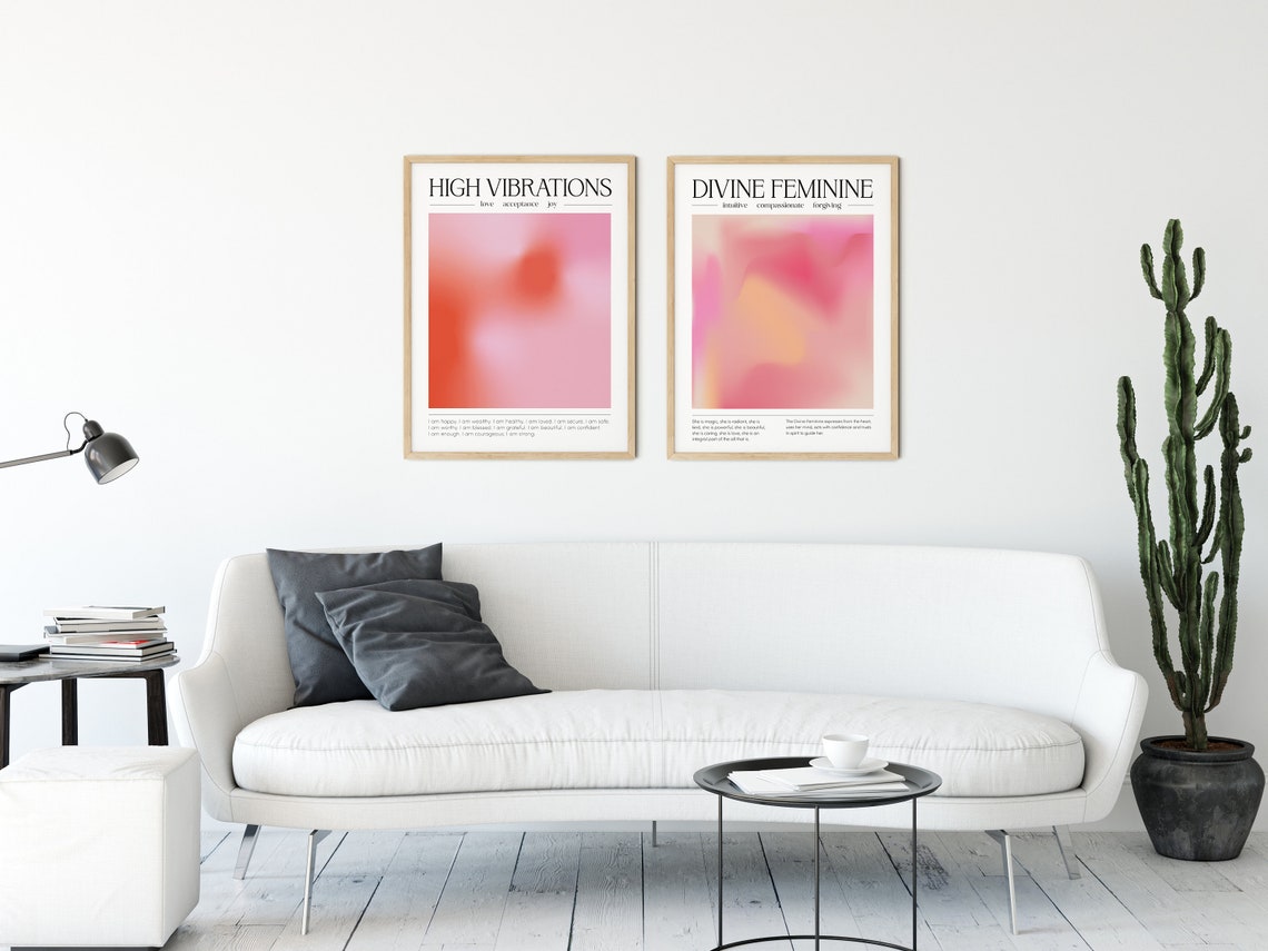 DIVINE FEMININE AURA Poster Set Gradient Wall Art Spiritual - Etsy