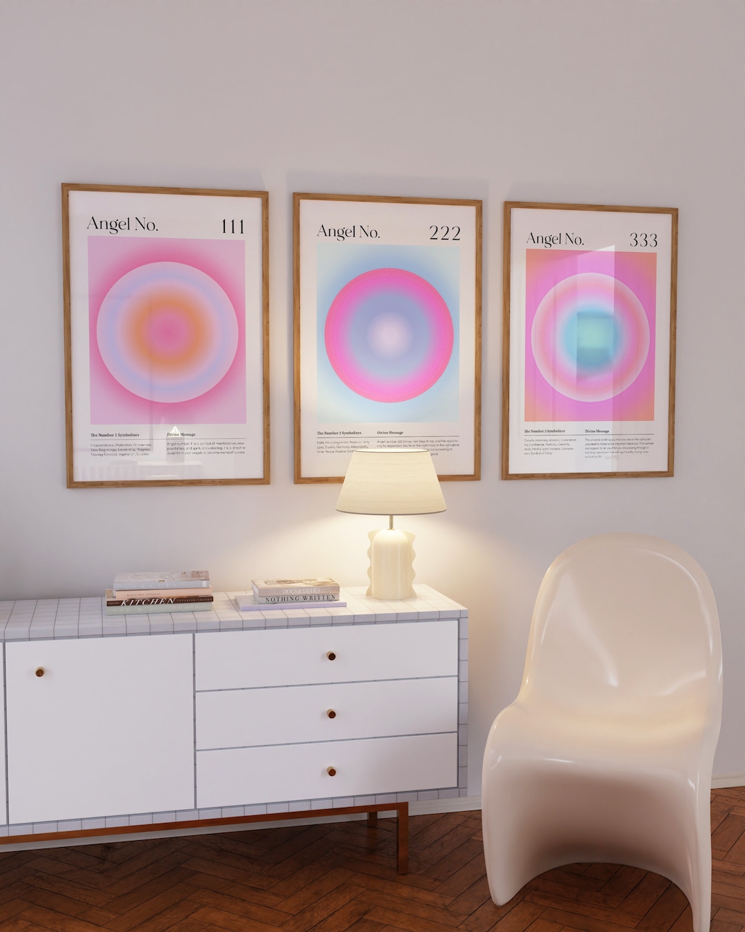 Angel Number Poster 3 Piece Wall Art, Angel Number Aura Prints, Aura ...