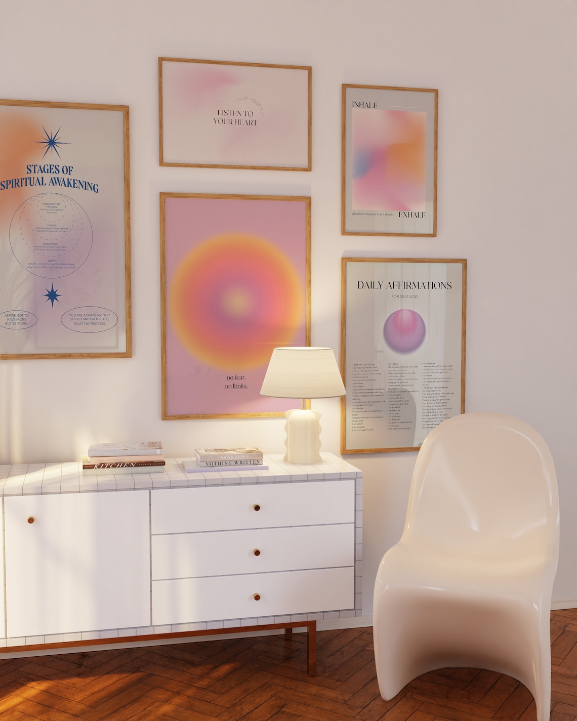 Spiritual Gradient Wall Art Set of 8 Aura Gradient Trendy - Etsy