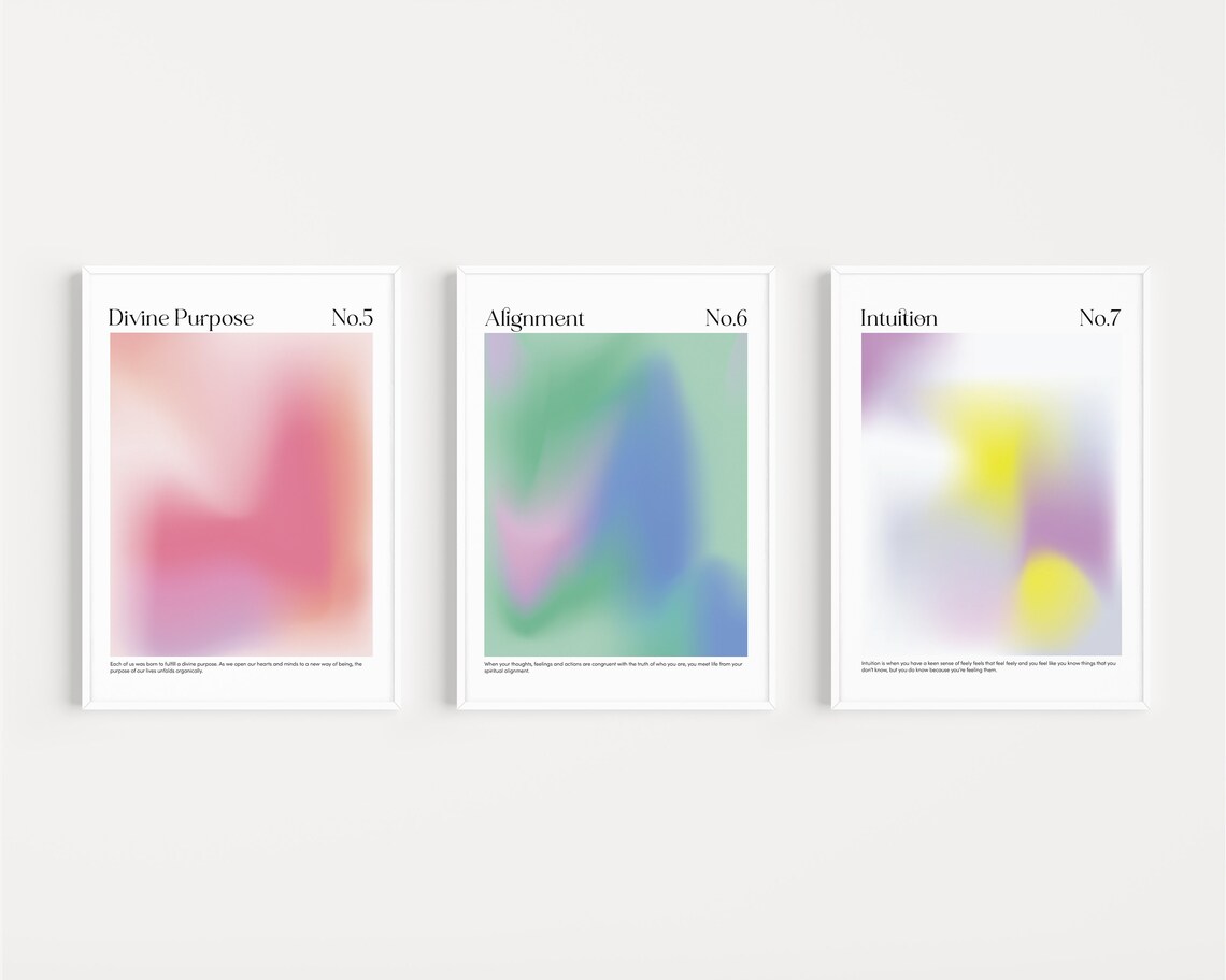 Aura Poster Print Set of 3 Aura Angel Number Poster Print - Etsy