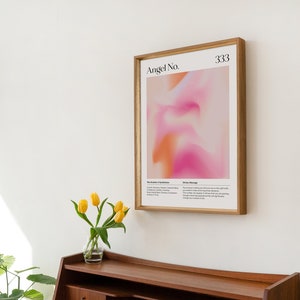 ANGEL NUMBER 333 Poster, Gradient Aura Wall Art Print, Spiritual Wall ...