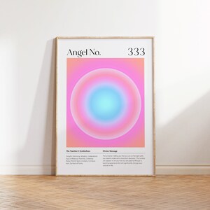 Angel Number Poster 333 Aura Wall Art Printable Wall Art, Angel Aura ...