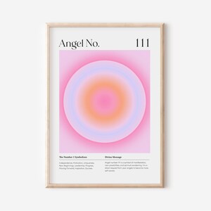 Angel Number Poster 3 Piece Wall Art, Angel Number Aura Prints, Aura ...