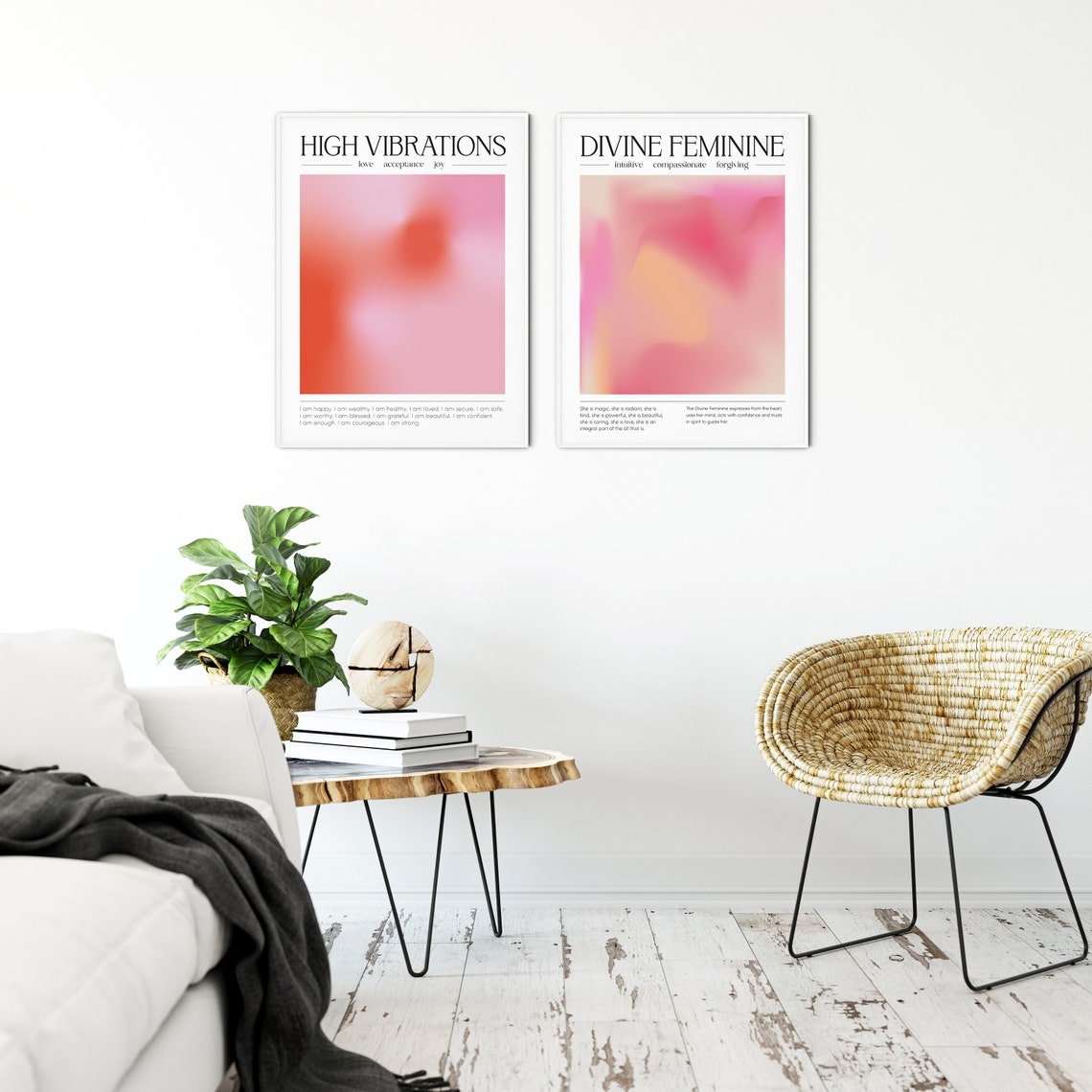 DIVINE FEMININE AURA Poster Set Gradient Wall Art Spiritual - Etsy