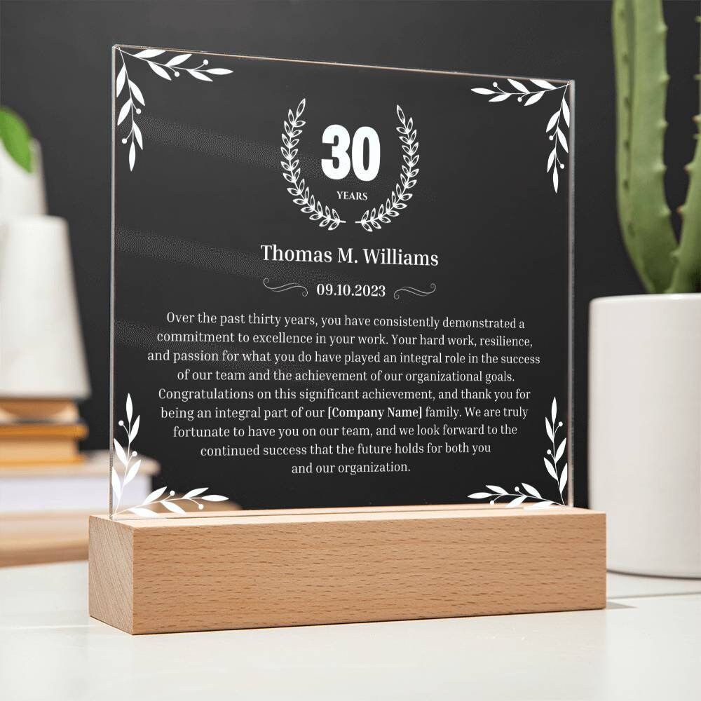 30th Work Anniversary Appreciation Employee Gift 30 Years of - Etsy UK