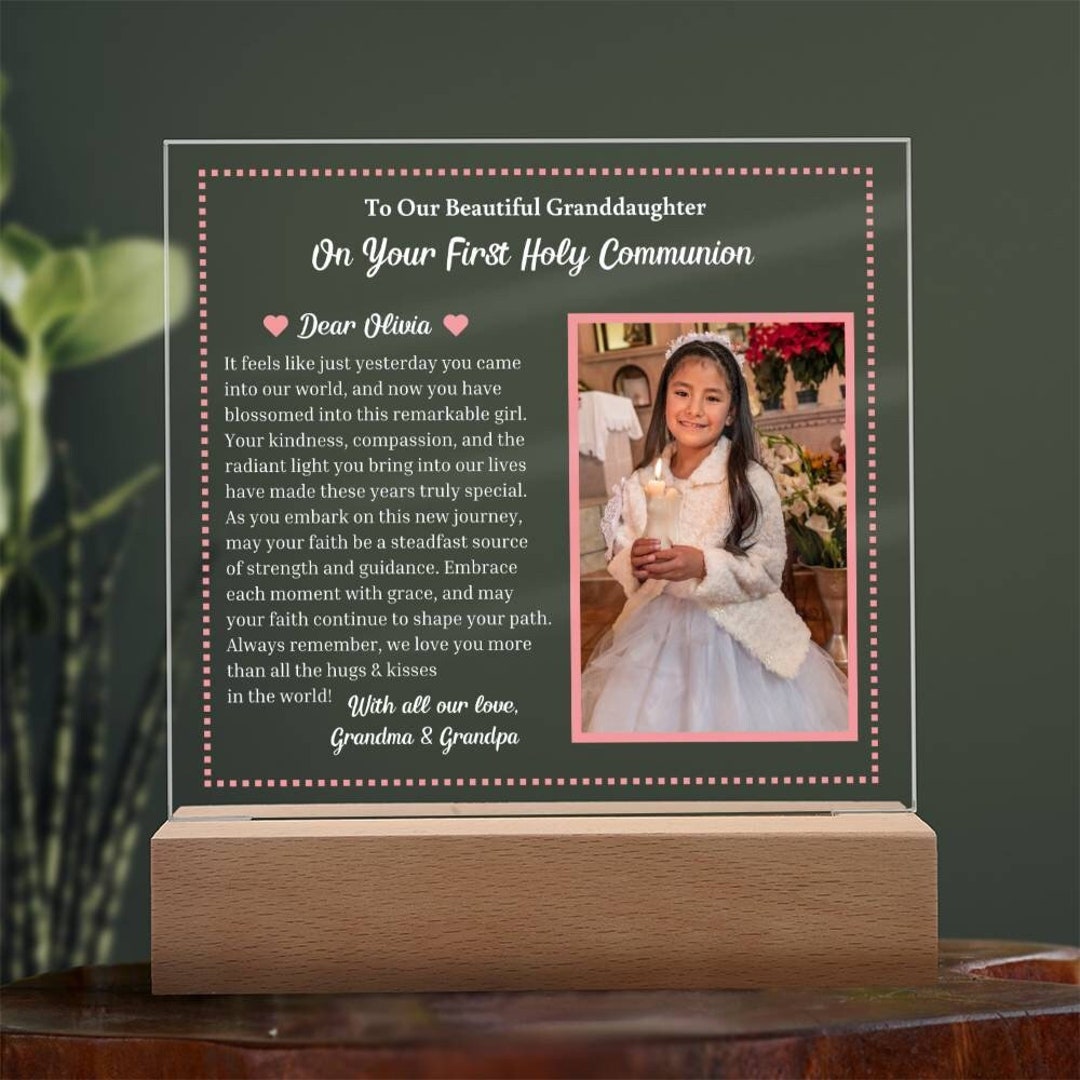 Granddaughter First Holy Communion Gift, Personalized First Communion ...