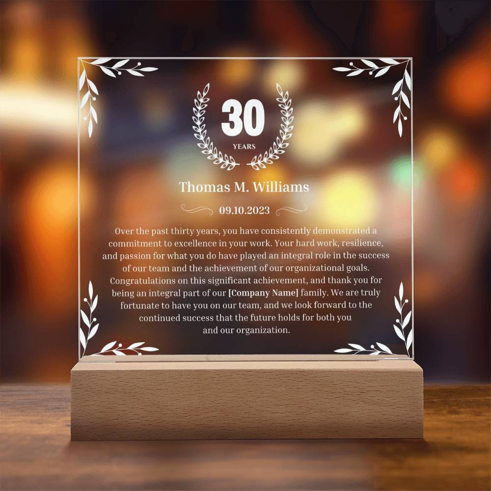 30th Work Anniversary Appreciation Employee Gift 30 Years of - Etsy UK