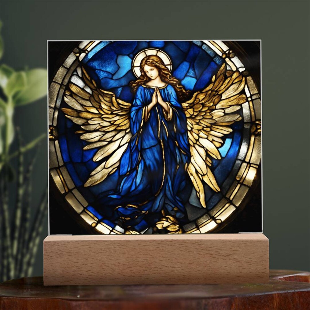 Glass Stained Angel Plague Angel Ornament Angel Statue - Etsy