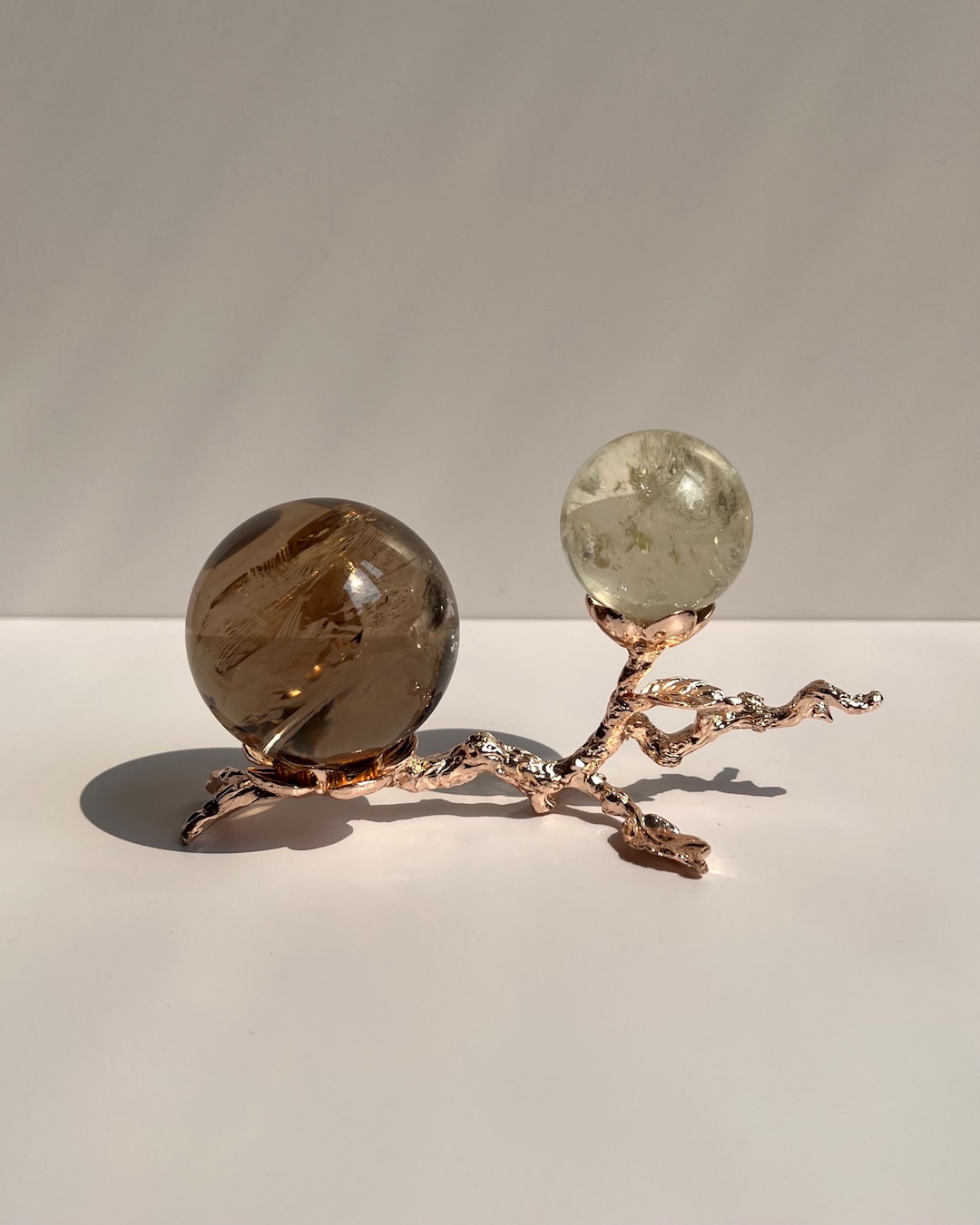 Rose Gold Double Spheres Elegant Tree Branch Sphere Stand - Etsy
