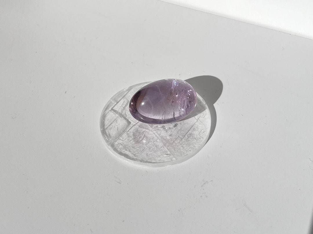 Circle Shaped Selenite Cleansing Slab Coaster - Etsy