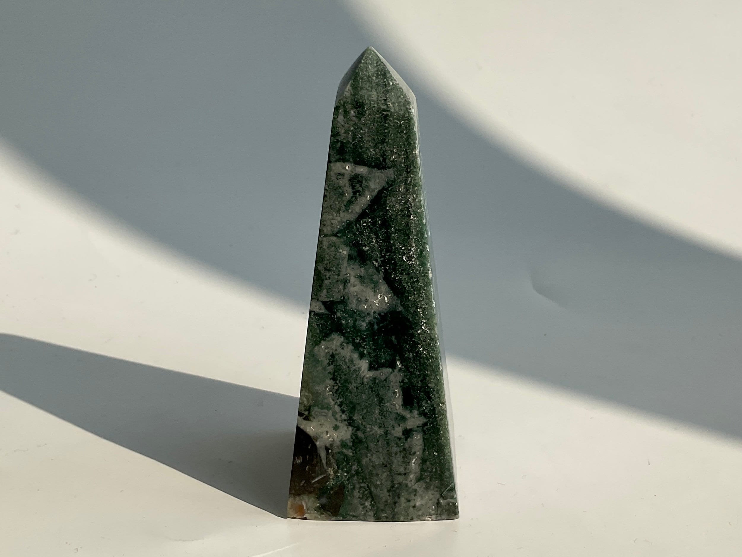 Leafy Green Jasper Forest Green Crystal Tower - Etsy