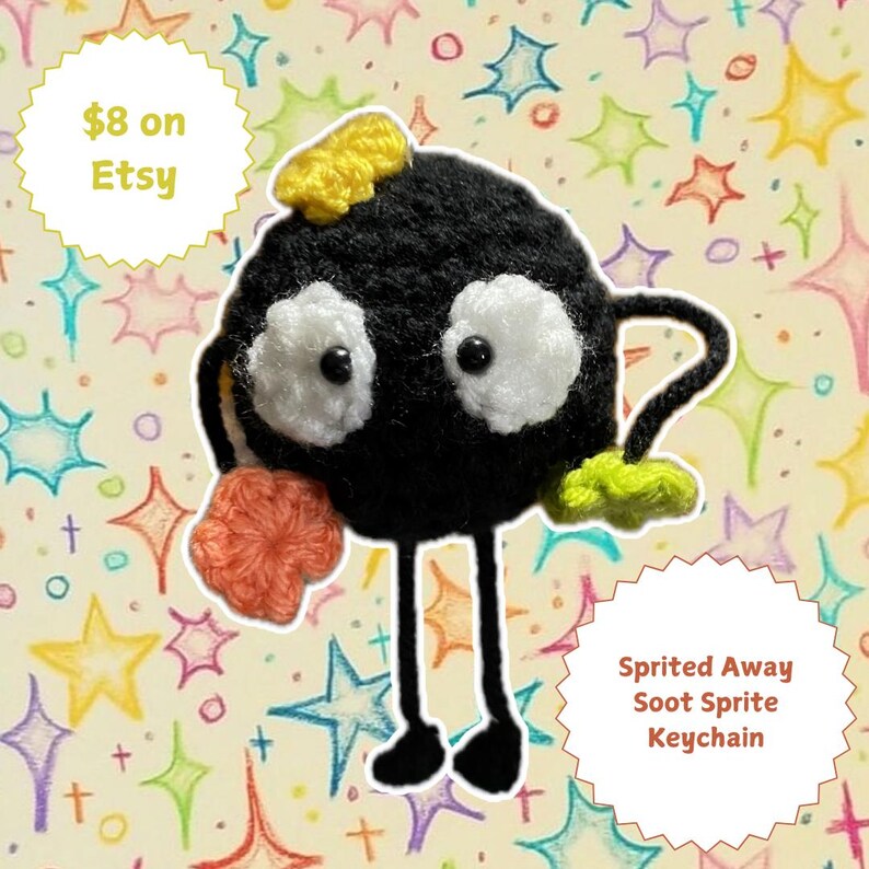 Soot Sprite Crochet Keychain - Etsy