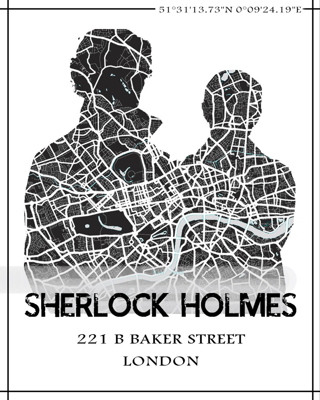 Sherlock Holmes Map Poster - Etsy