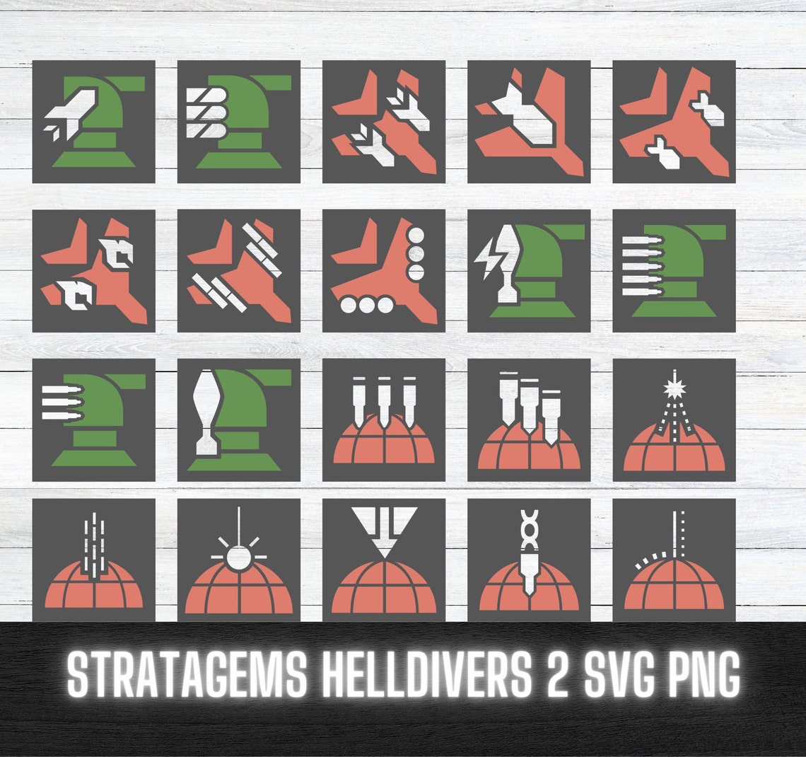 20 Stratagems Helldiver 2 SVG PNG - Etsy