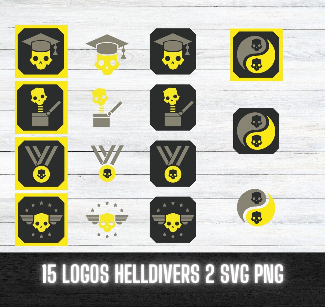 15 Logos Helldiver 2 Logo Achievements SVG PNG - Etsy