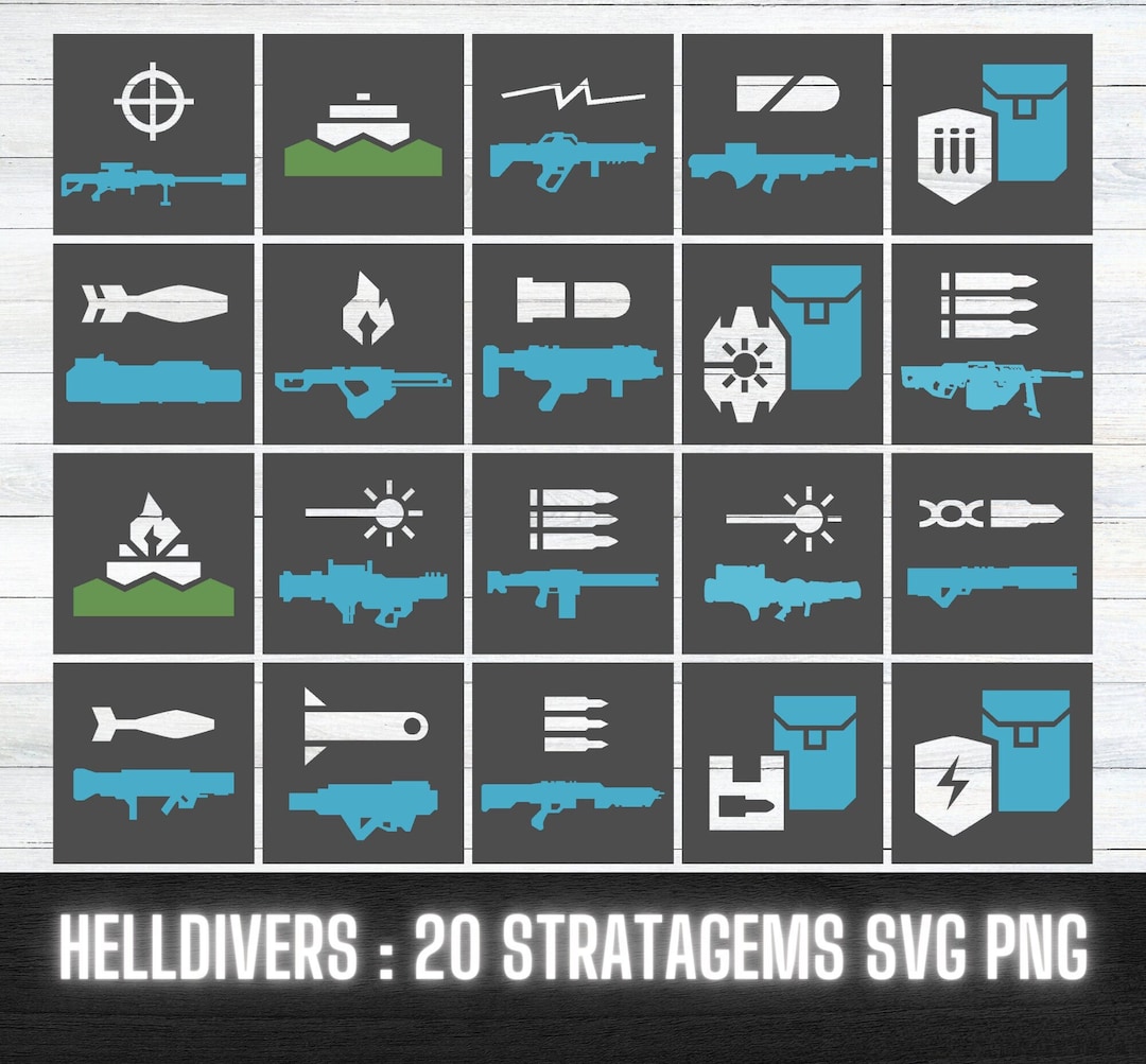 20 Stratagems Helldiver 2 SVG PNG - Etsy