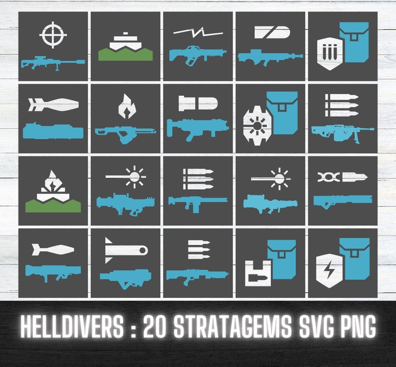 20 Stratagems Helldiver 2 SVG PNG - Etsy