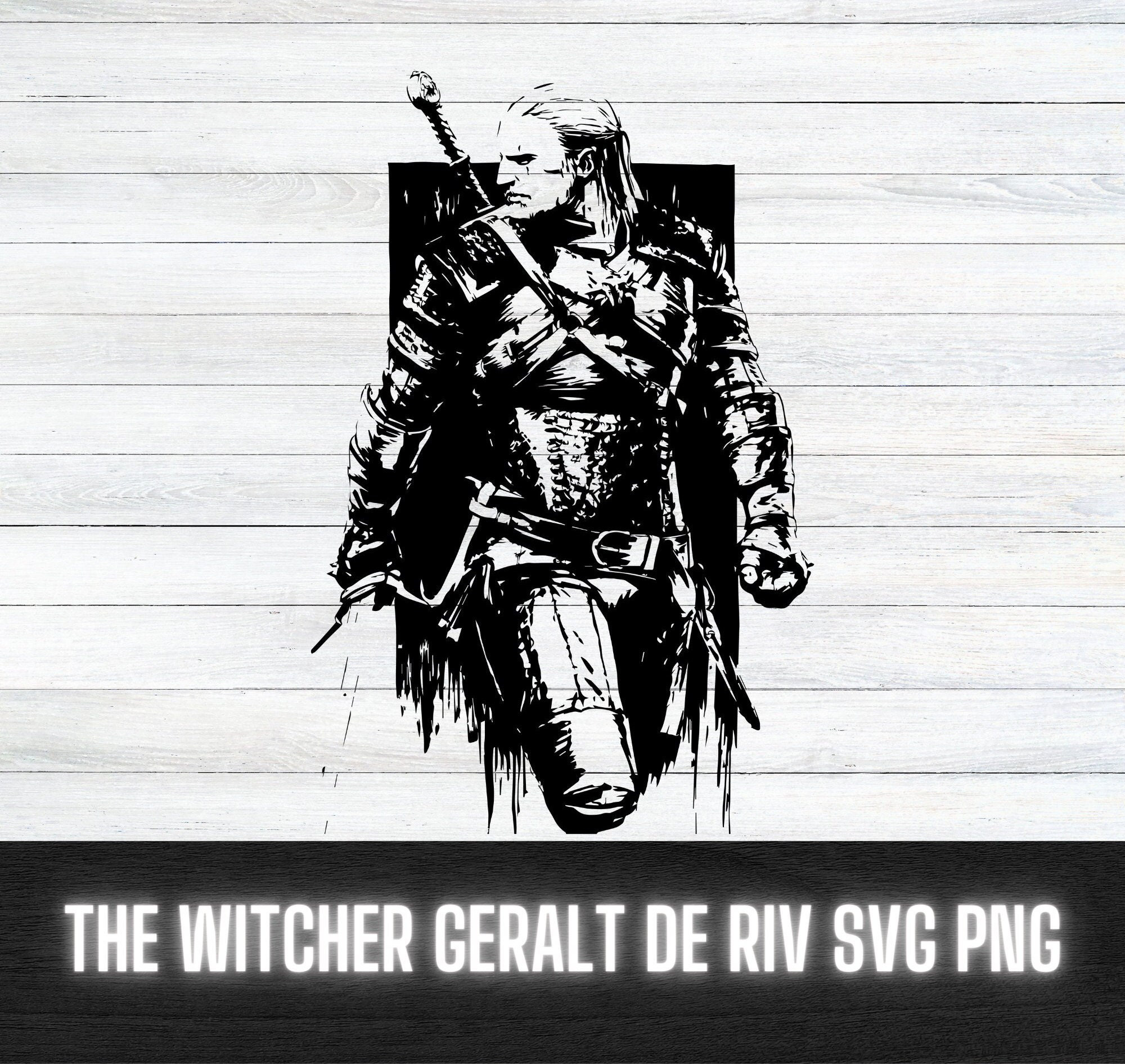 The Witcher Geralt De Riv SVG PNG - Etsy