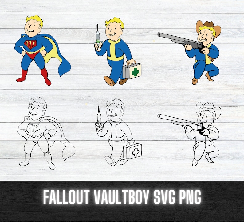 Fallout Vault Boy SVG PNG - Etsy