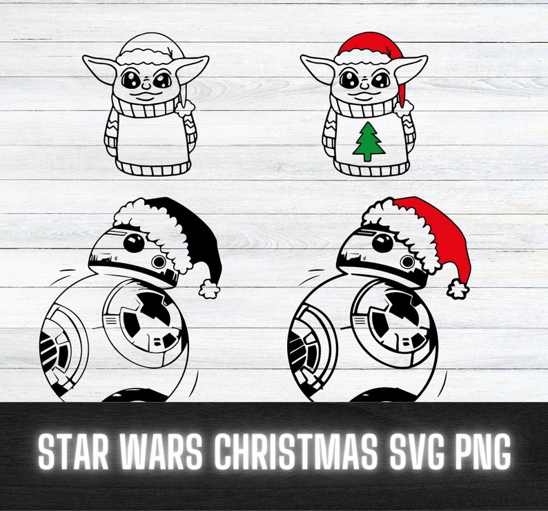 Star Wars Christmas BB8 and Grogu SVG PNG - Etsy
