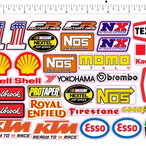 FREE SHIPPING 100 Racing Decals Stickers Drag Race Nascar High Quality ...