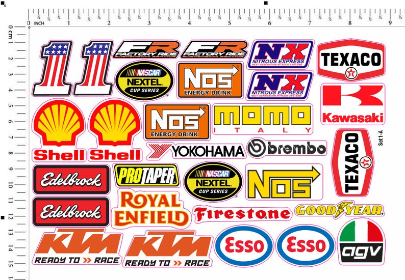 FREE SHIPPING 100 Racing Decals Stickers Drag Race Nascar High Quality ...