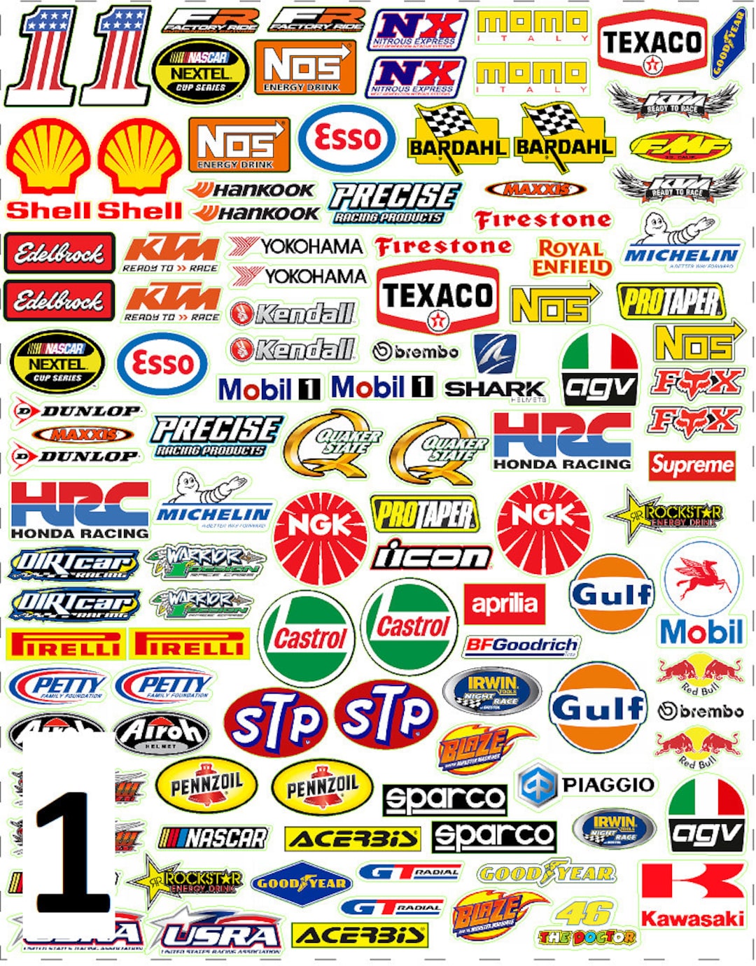 FREE SHIPPING 100+ Racing Decals Stickers Drag Race Nascar High Quality ...