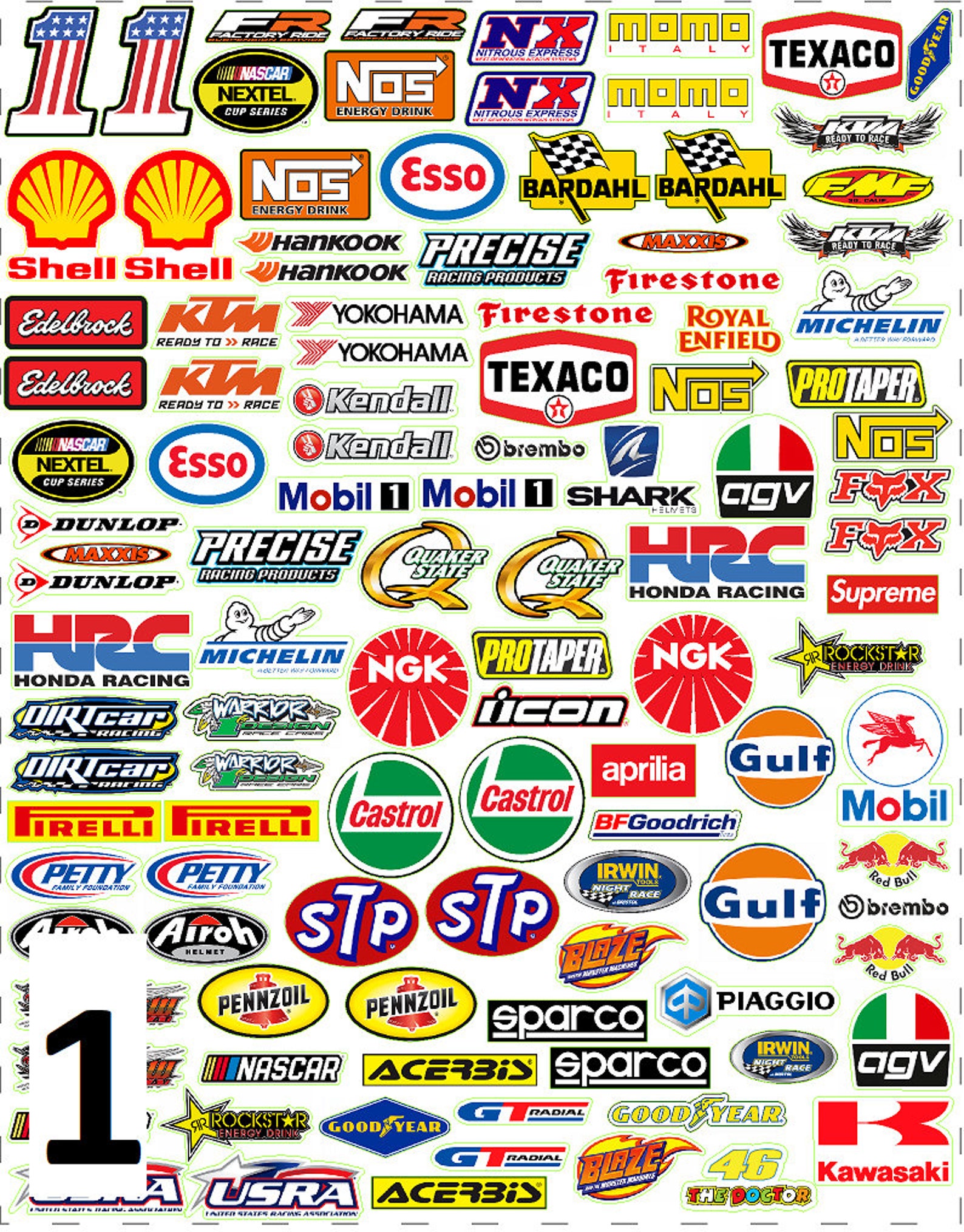 FREE SHIPPING 100+ Racing Decals Stickers Drag Race Nascar High Quality ...