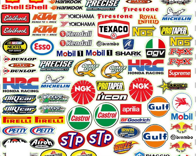Racing Decal Sticker 26 Piece Assortment Pack in Pairs Fender ...