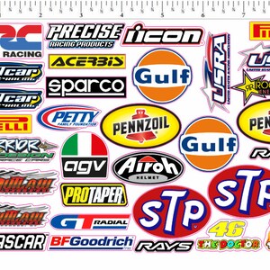 FREE SHIPPING 100 Racing Decals Stickers Drag Race Nascar High Quality ...