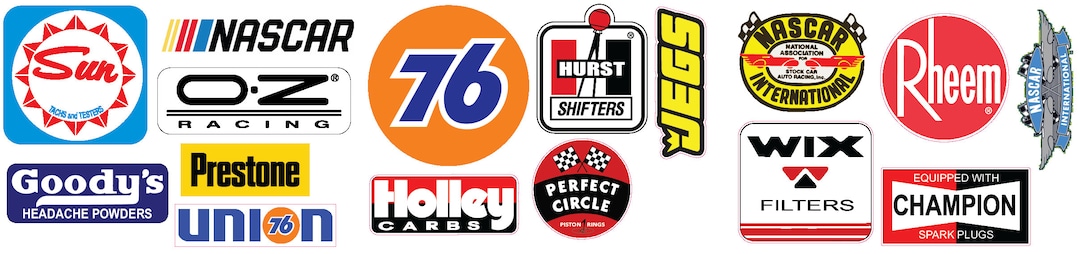 Free Shipping 16 Racing Decals Stickers Drag Race Nascar Vinyl FREE ...