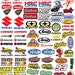 FREE SHIPPING 100 Racing Decals Stickers Drag Race Nascar High Quality ...